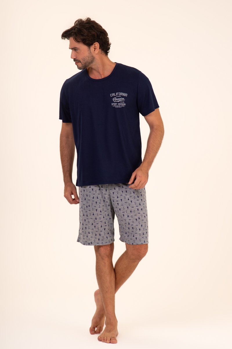 Pijama Masculino de Verão - Ancora - Pijamas Waleju Pijama Masculino de Verão - Ancora - Pijamas Waleju