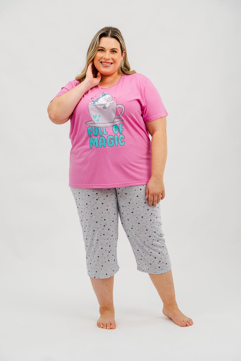 Pijama Feminino Plus Size Capri - Magic - Plus Size com Preço de ...